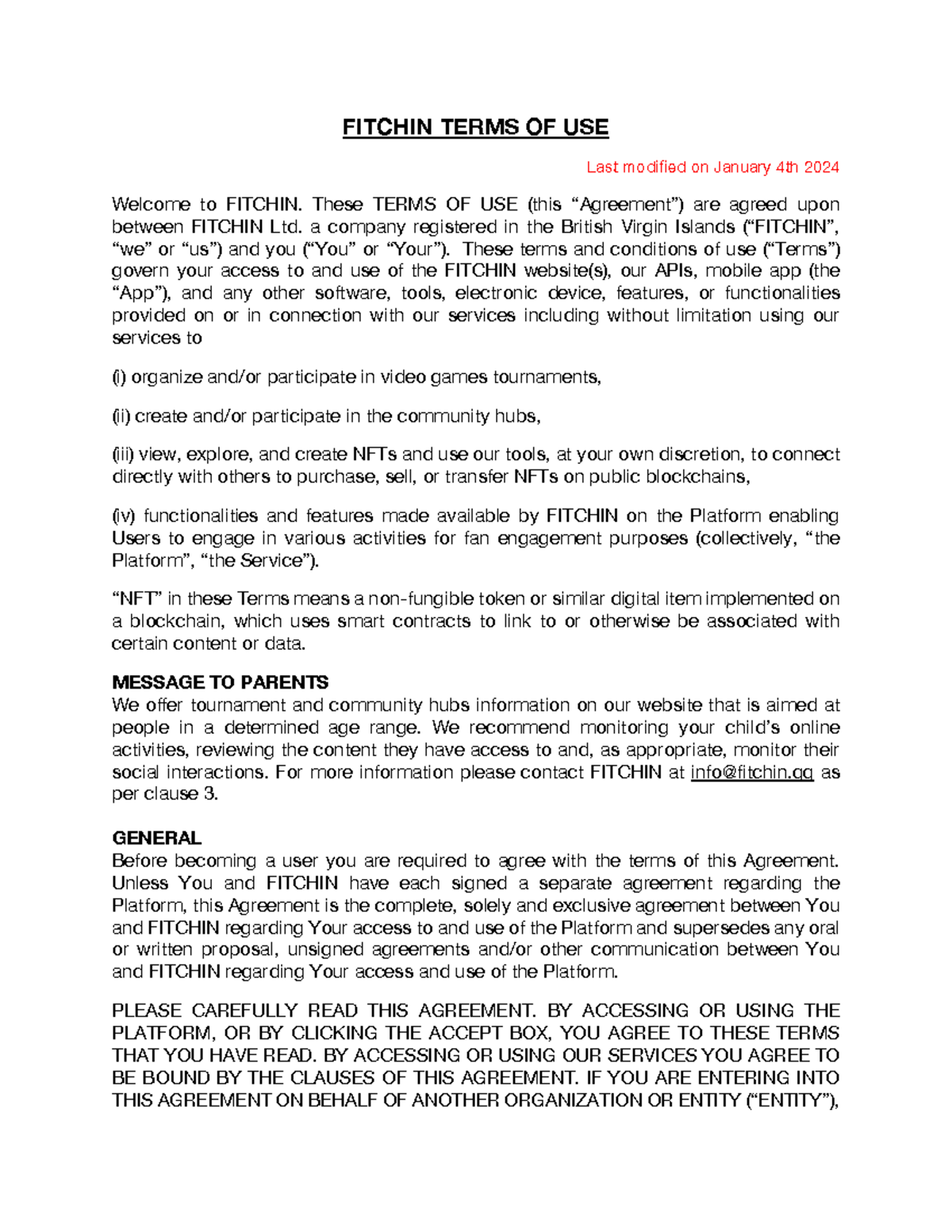 Terms of Use 1e3a4e227c - FITCHIN TERMS OF USE Last modified on January ...
