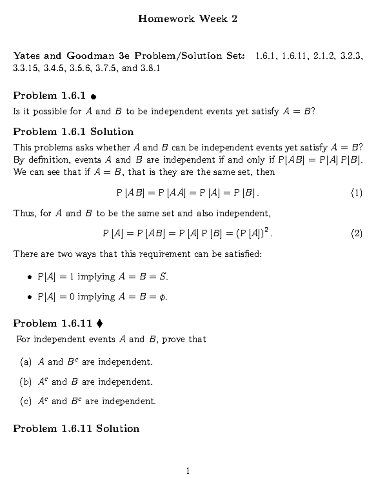 probability theory - Homework Week 2 Yates and Goodman 3e Problem ...