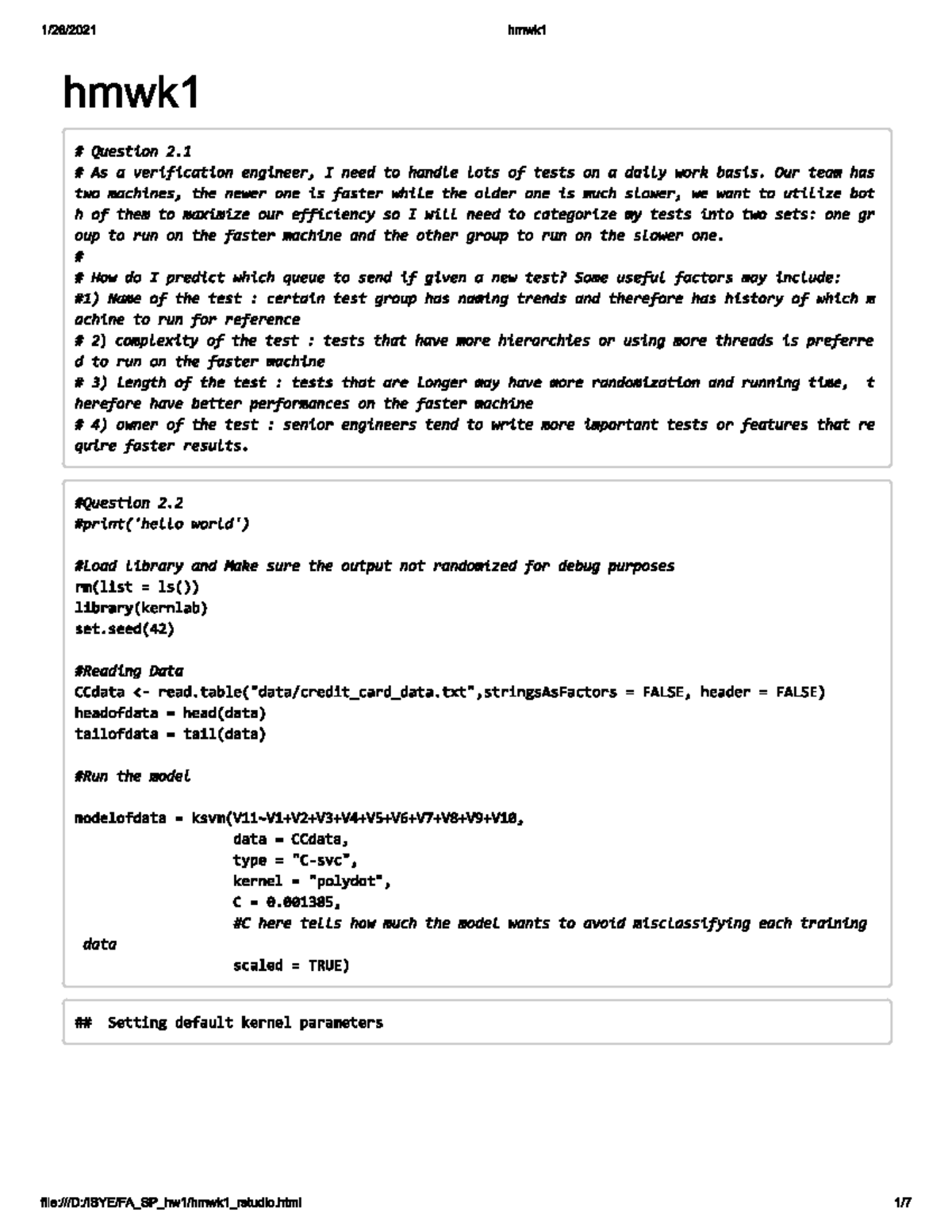 ISYE hw1-1 - hw1 - ISYE 6501 - Studocu