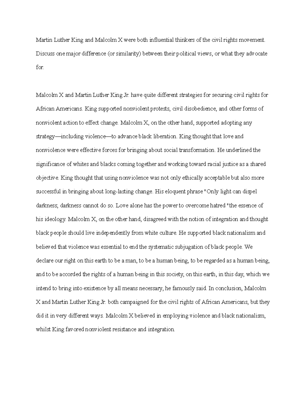 Tut paper march 22 - Google Docs - Martin Luther King and Malcolm X ...