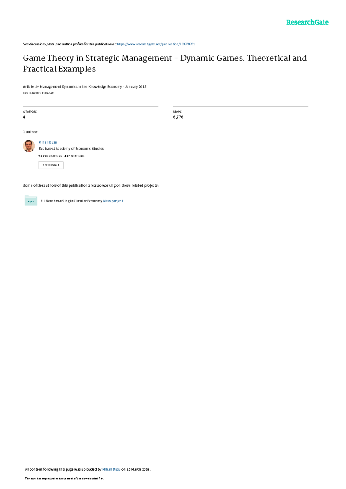 Game Theory in Strategic Management - Dynamic Game - Theoretical and ...