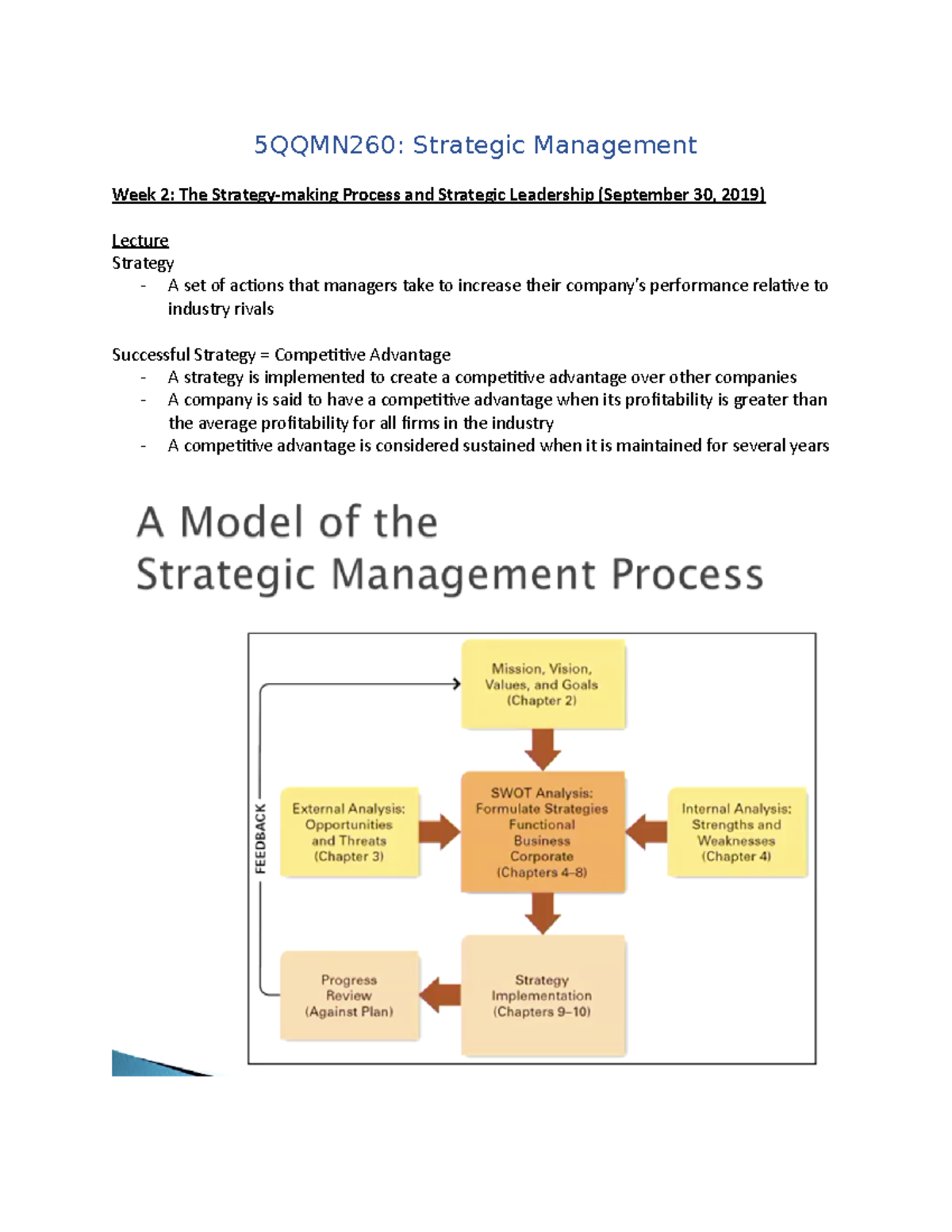 Strategic Management - Master Notes - Rsm392H1 - U of T - Studocu