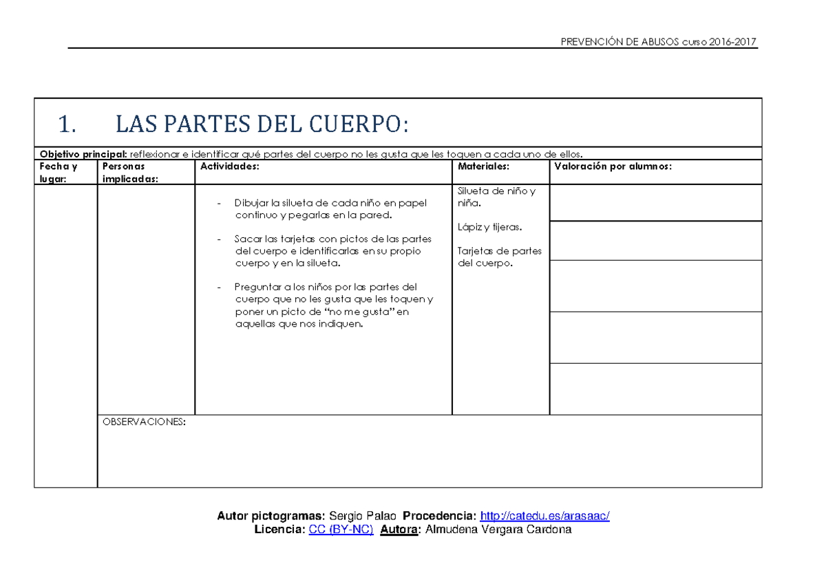 Fichas prevencion abusos sexuales - Autor pictogramas: Sergio Palao ...