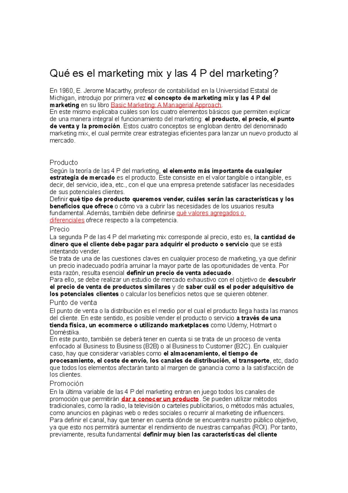 Marketing mix las 4Ps, 4Cs y 4Es - Qué es el marketing mix y las 4 P ...
