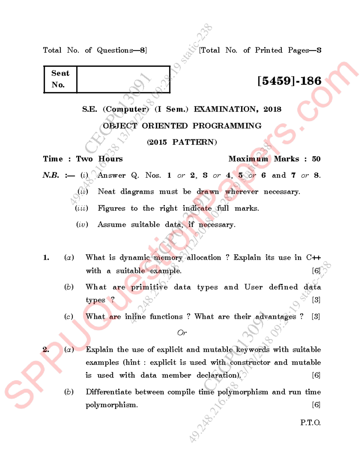 Be Computer Engineering Semester 3 2018 November Object Oriented Programming Oop Pattern 2015