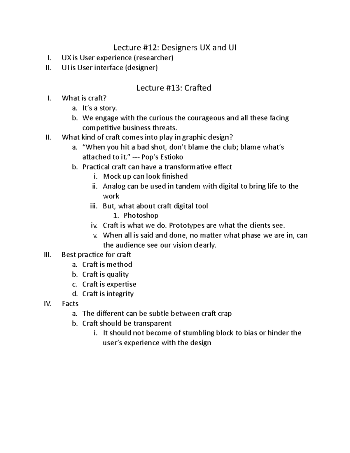 Lecture 12 Designers Ux And Ui And Lecture 13 I Ii Lecture 12 Designers Ux And Ui Ux Is
