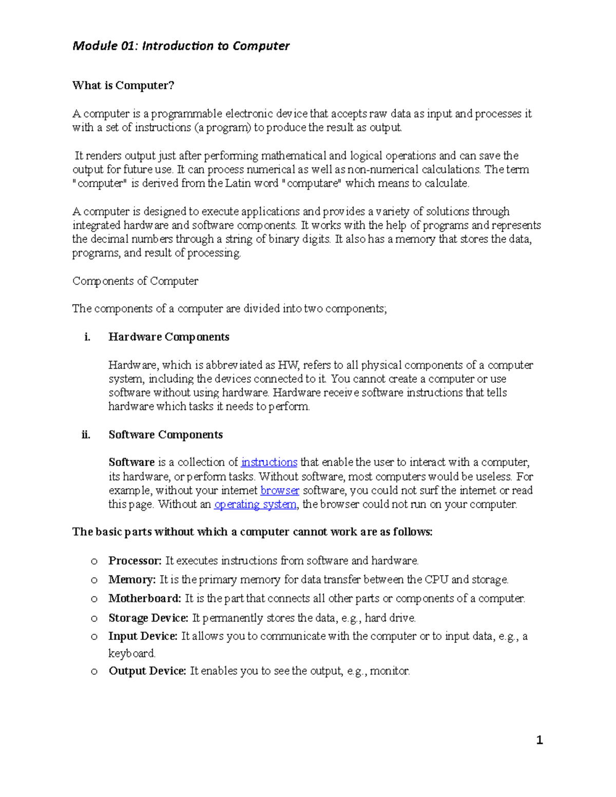 Intro To Computer What Is Computer A Computer Is A Programmable