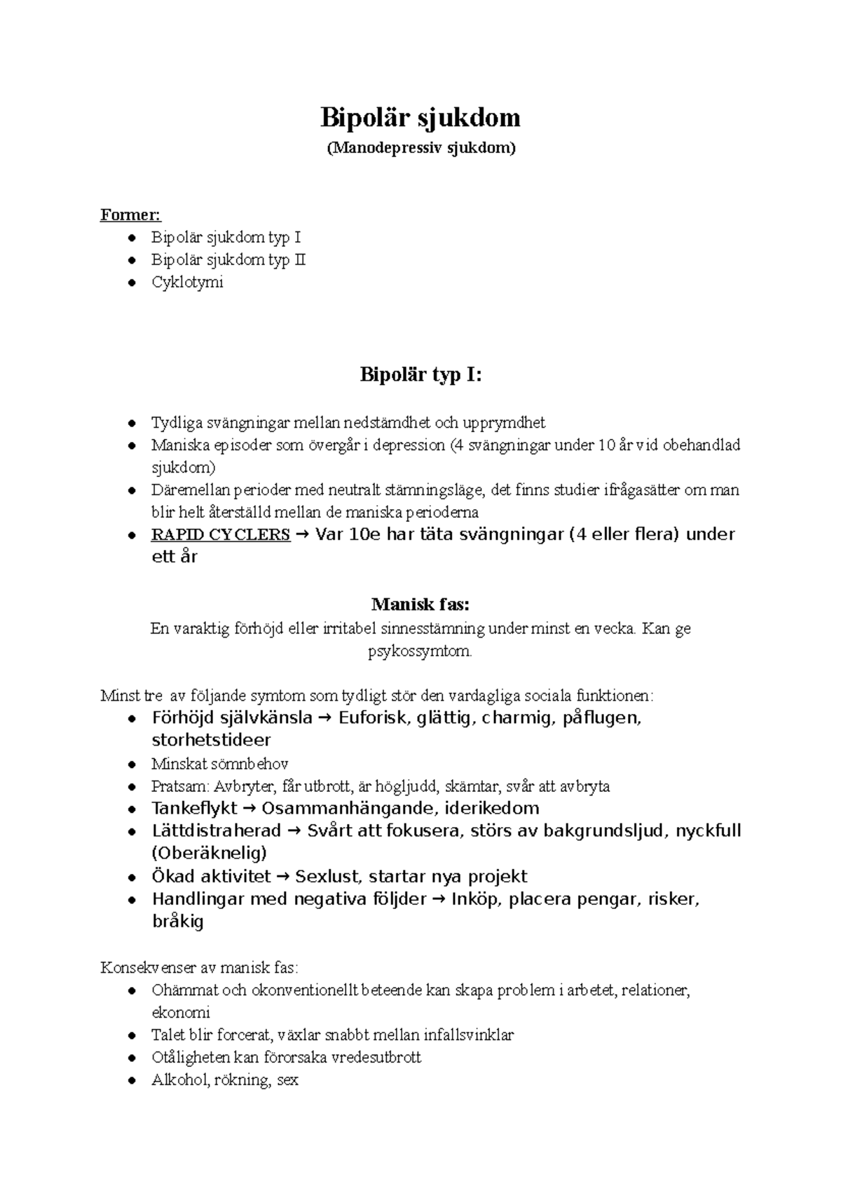 Bipolär sjukdom - Bipolär sjukdom (Manodepressiv sjukdom) Former ...