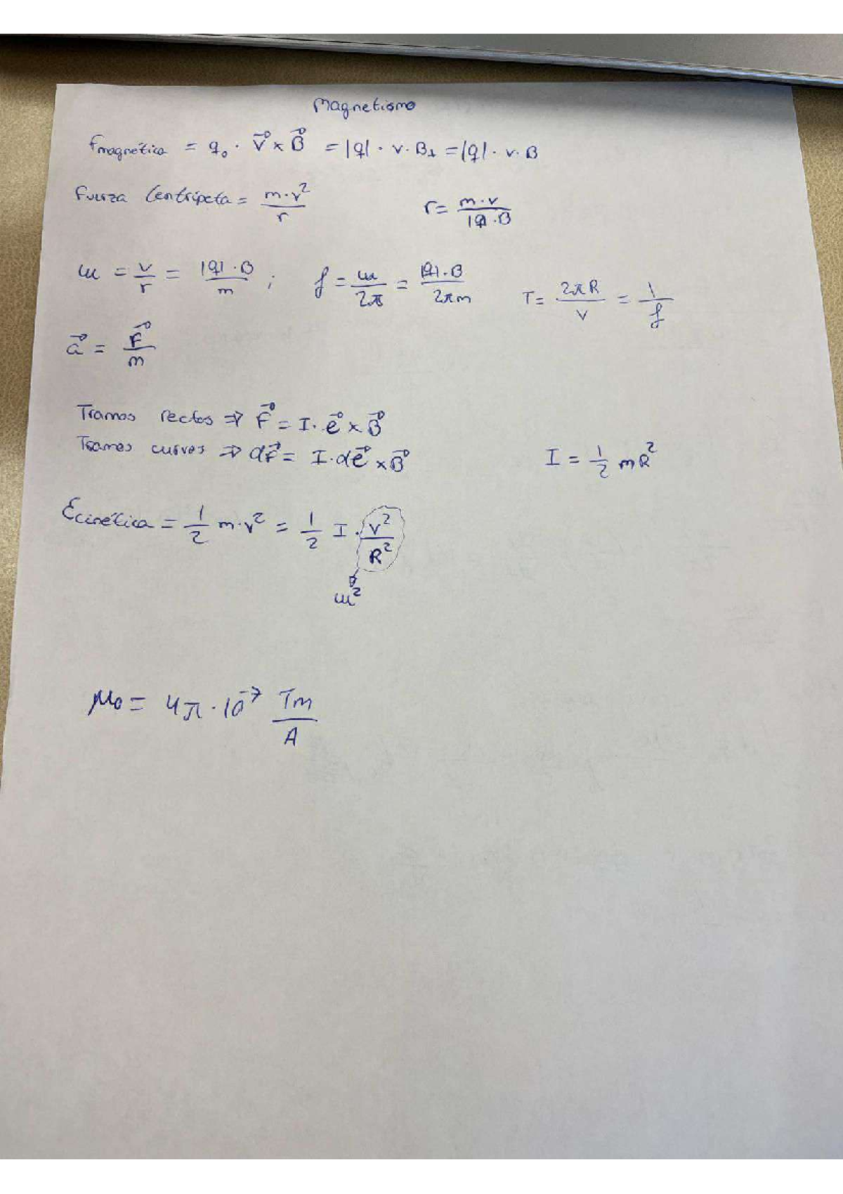 Fórmulas magnetismo - Física II - Studocu