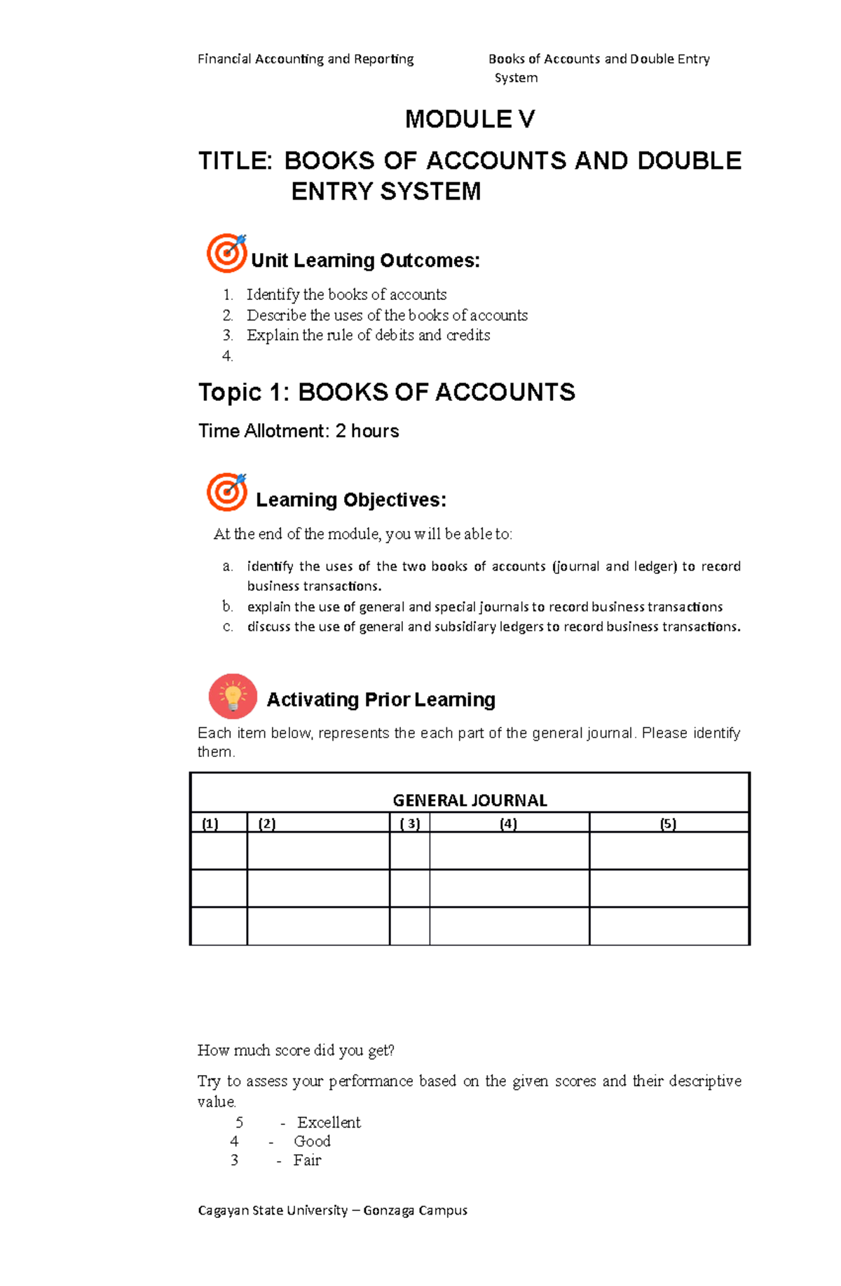 5 - FINANCIAL ACCOUNTING AND REPORTING LECTURE AND ACTIVITY MATERIAL ...