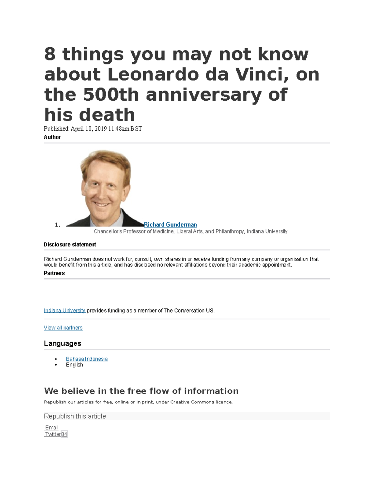 8 things you may not know about Leonardo da Vinci - Richard Gunderman ...