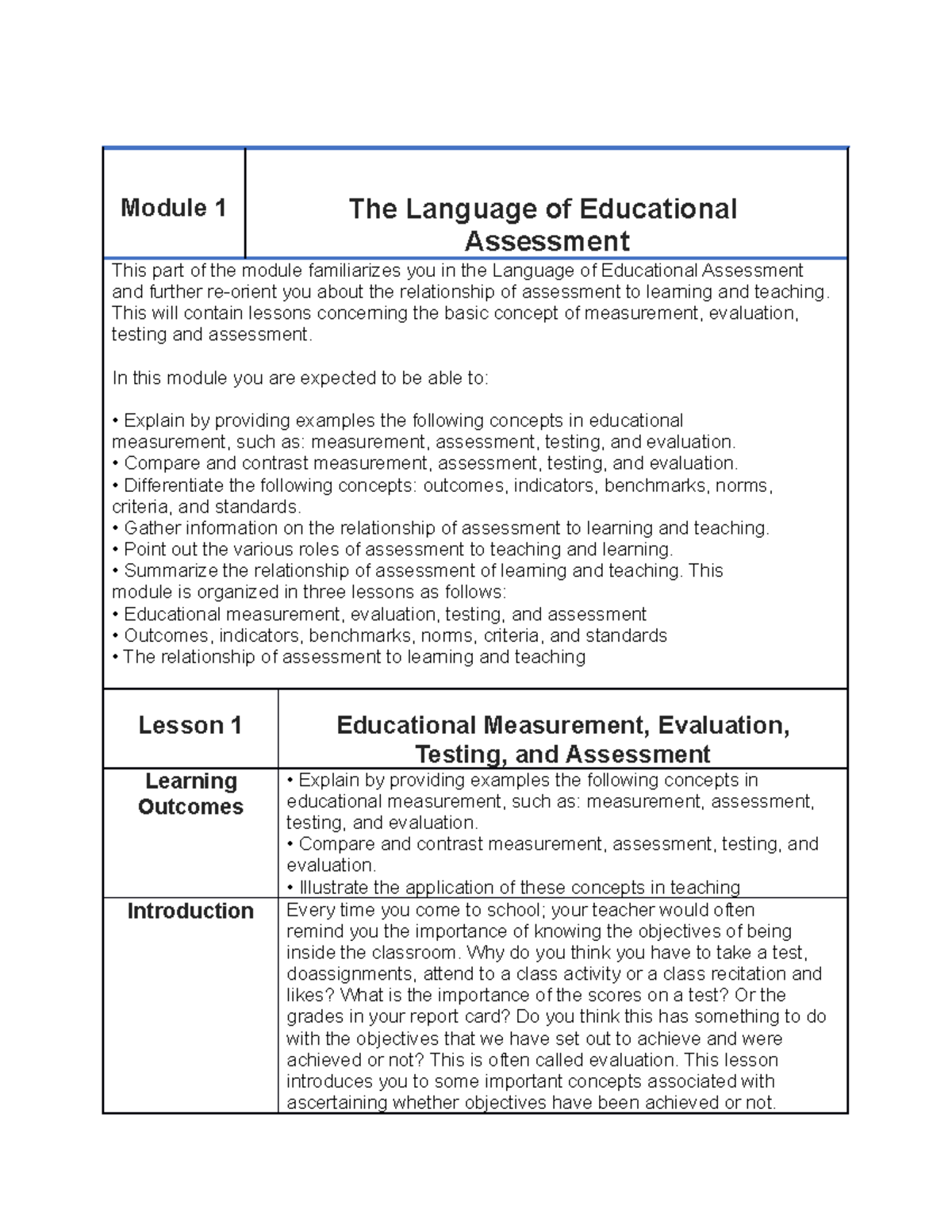 Module 1 Lesson 1 - Lectures - Module 1 The Language of Educational ...
