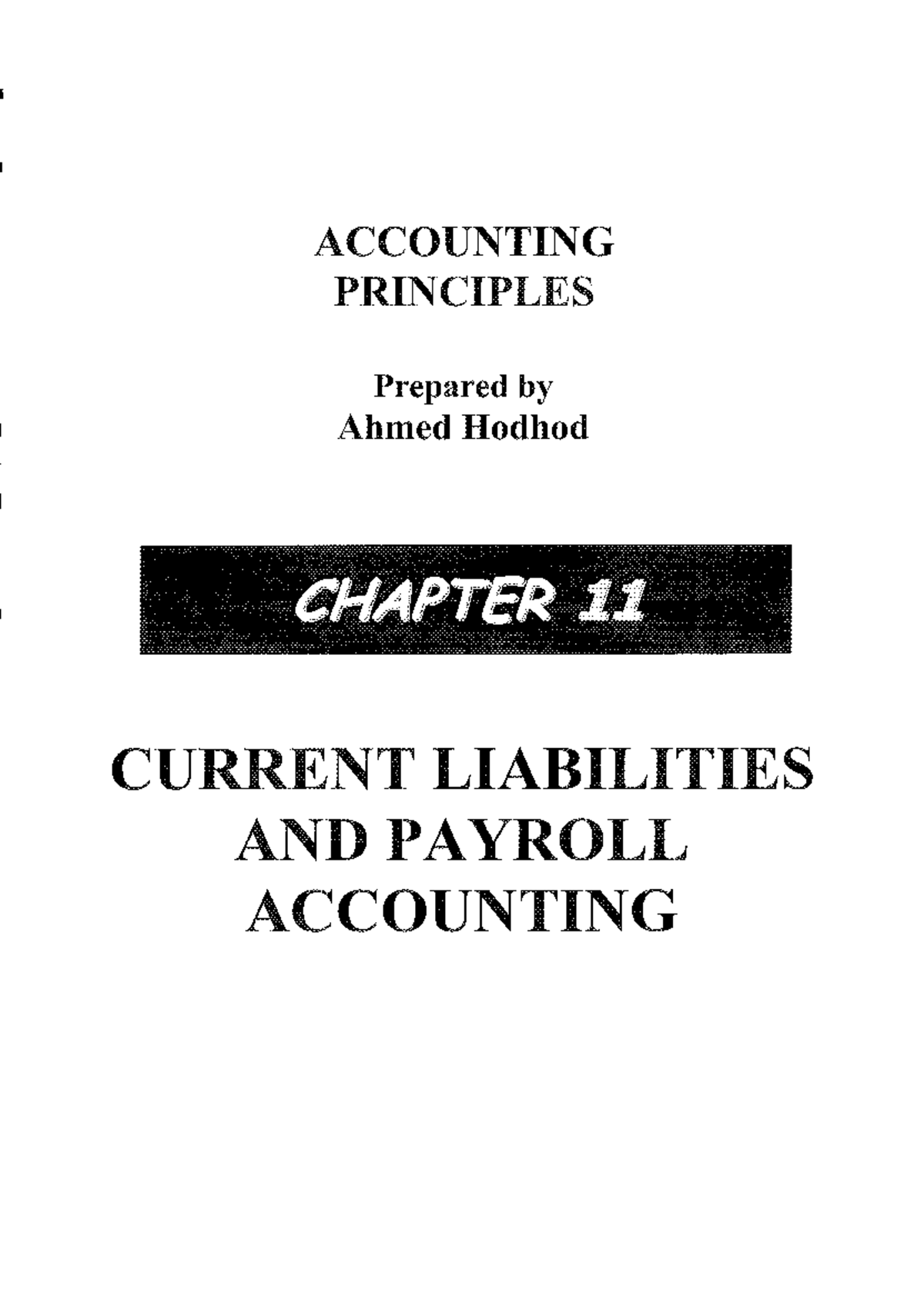 Ch.11 Current Liabilities and Payroll Accounting - Accounting principles - Studocu