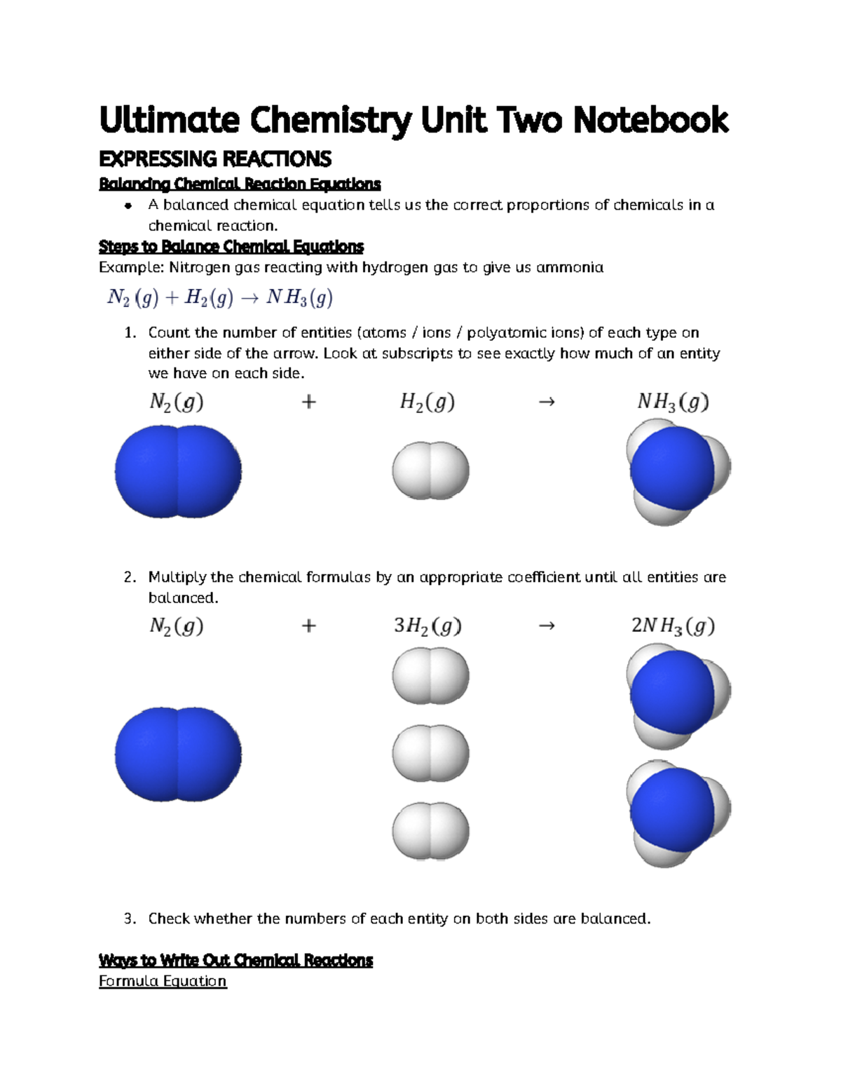 Ultimate Chemistry Unit Two Notebook - Ultimate Chemistry Unit Two ...
