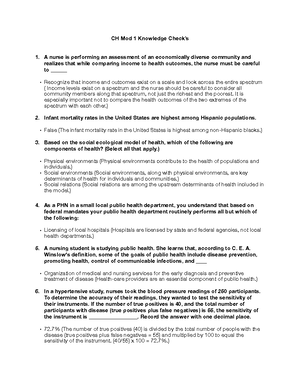 NUR440 Health literacy for public health quiz - Module 3: Health ...