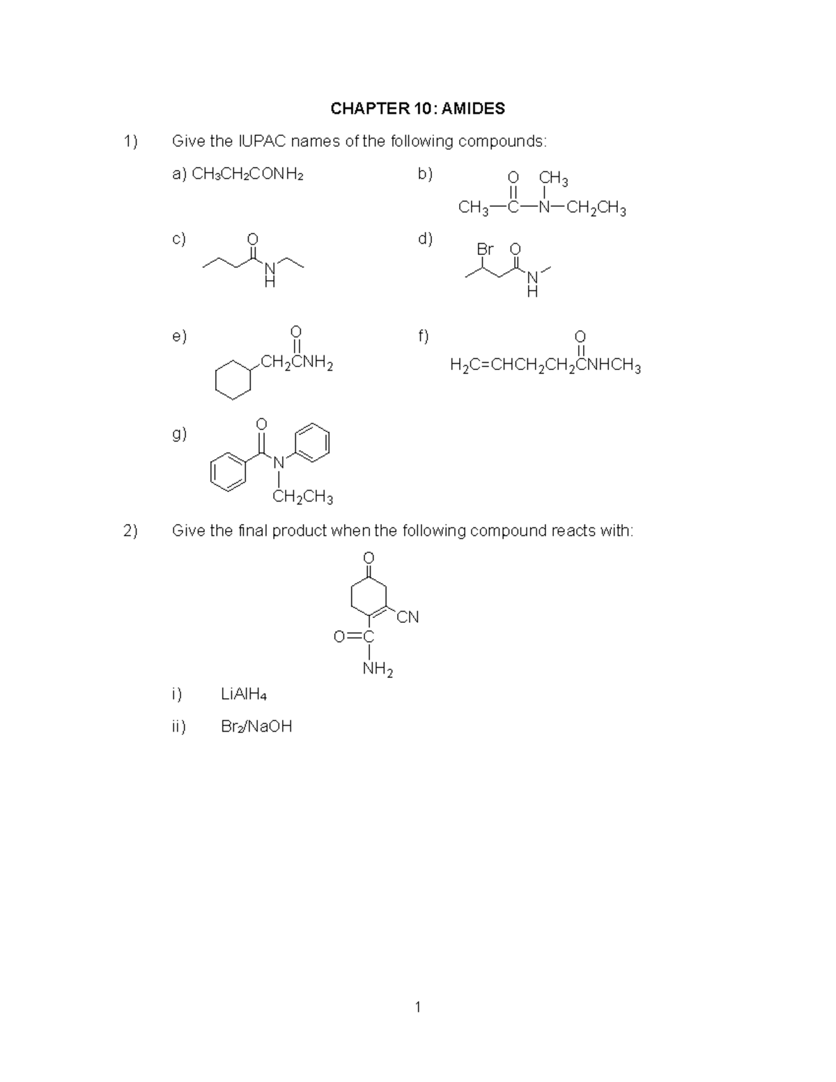 Tutorial 8 Amide examples and practical - Analytical Chemistry - UiTM ...