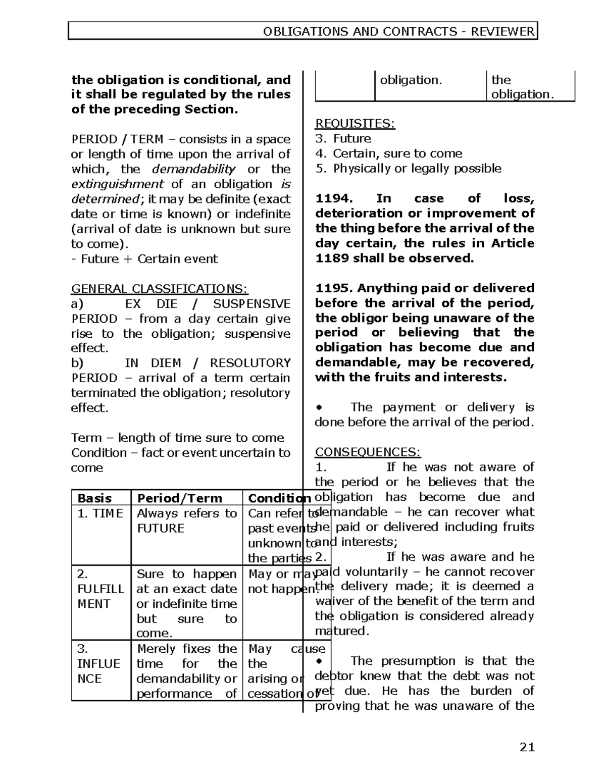 Oblicon-Pracs 3 - Obligations and Contracts 1st sem - Law On ...