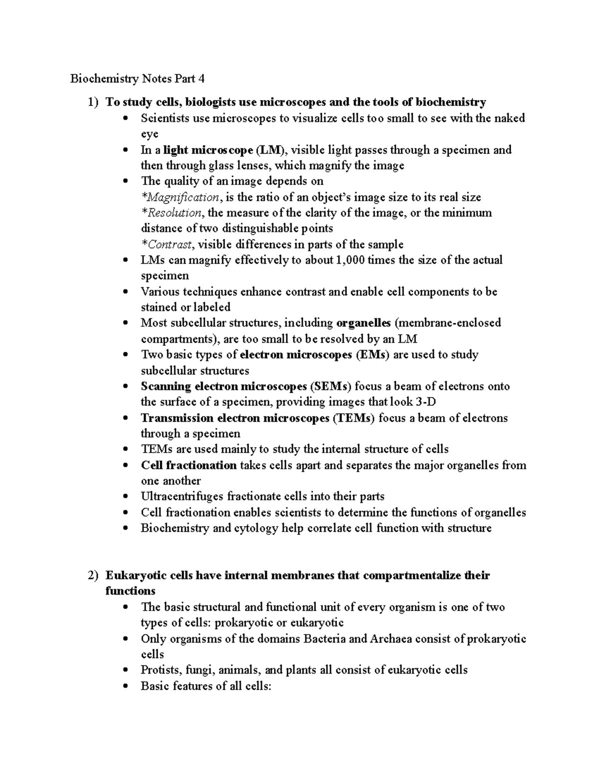 Biochemistry Notes Part 4 - Studocu