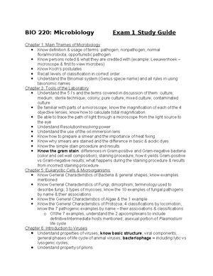 BIO 220 Final Exam Study Guide - BIO 220 General Microbiology Final ...