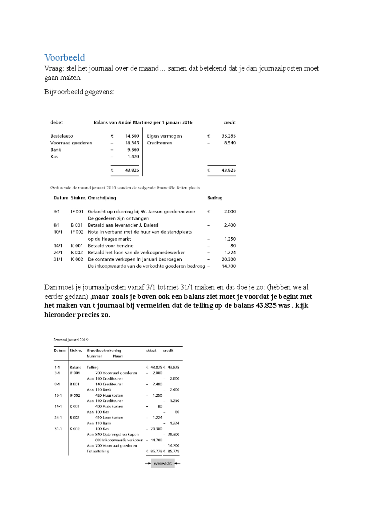 Accounting1 kolommenbalns ,proef balans, winst en verliesrekening ...