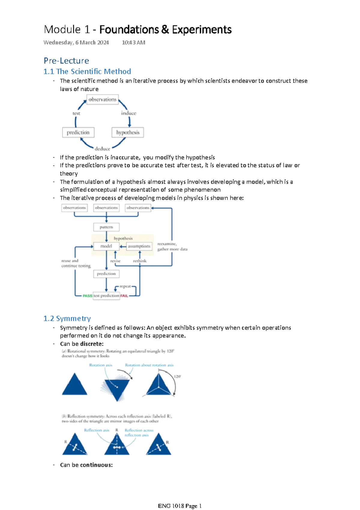 1018 Module 1 - Foundations & Experiments Notes - Pre-Lecture 1 The ...