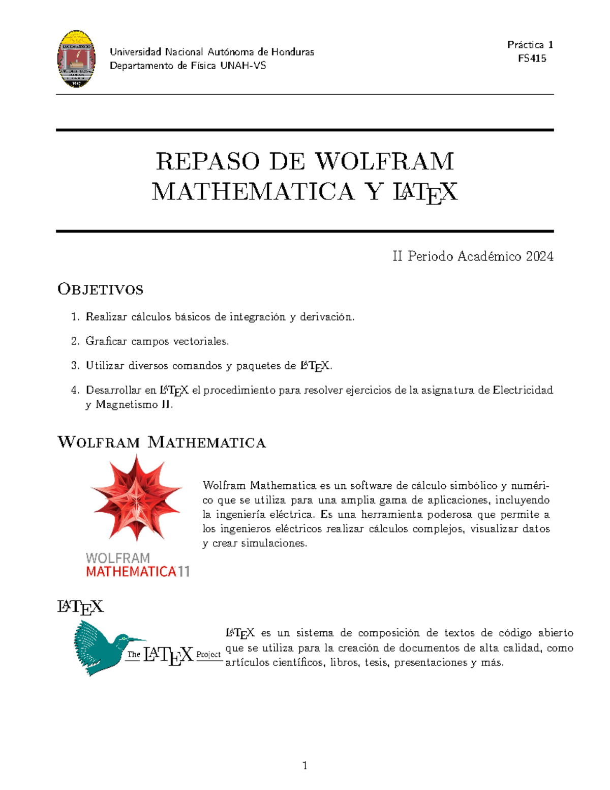 Repaso DE Wolfram Mathematica Y La Te X II PAC 2024 - Universidad Nacional Autónoma de Honduras ...