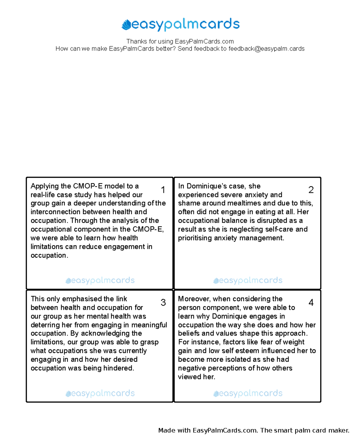 OCC101 palm cards - Made with EasyPalmCards. The smart palm card maker ...