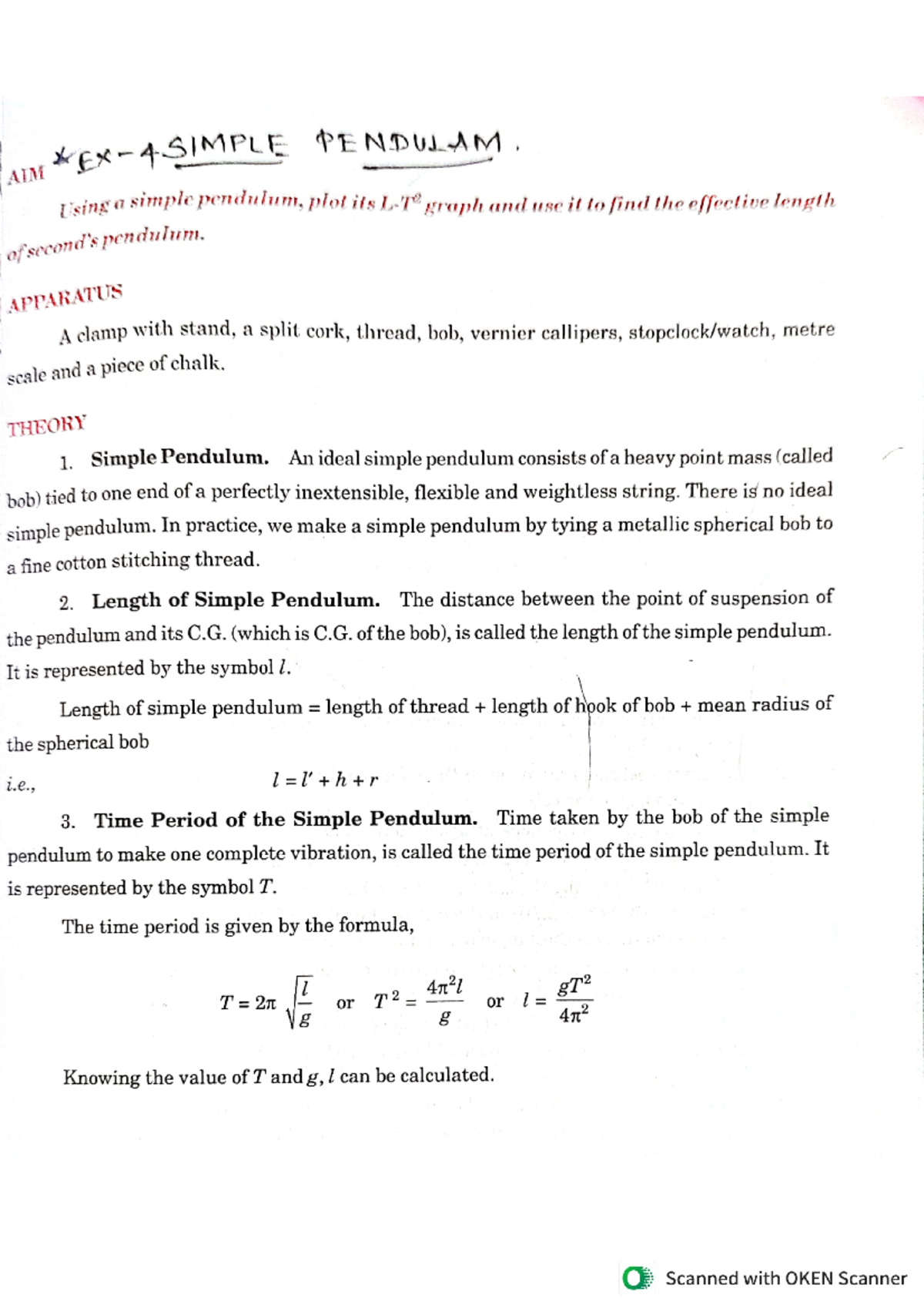 4. Expt 4 Simple Pendulum - Corporate law - Studocu