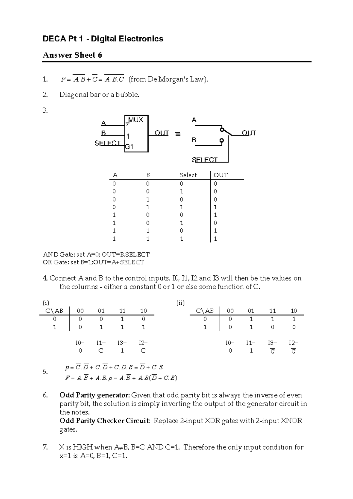 Solution 6 Digital Electronics And Computer Architecture Assignments
