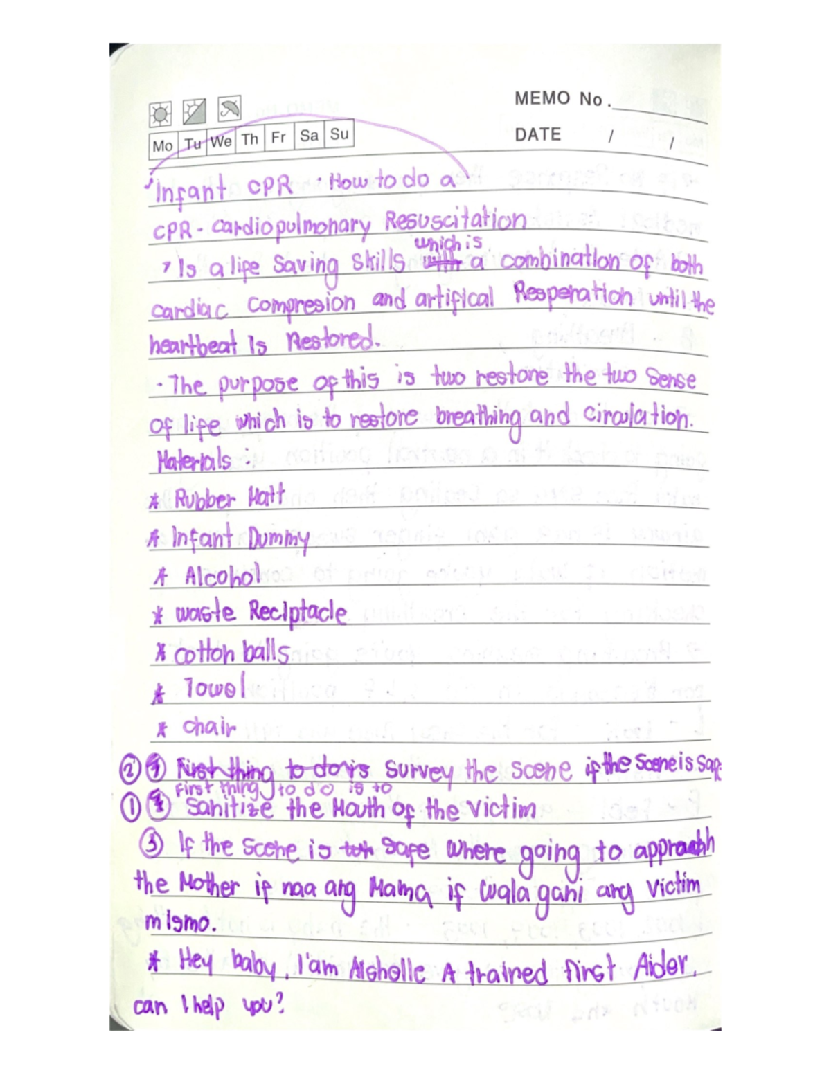 Infant-cpr-notes - Infant-cpr-notes - General Science - Studocu