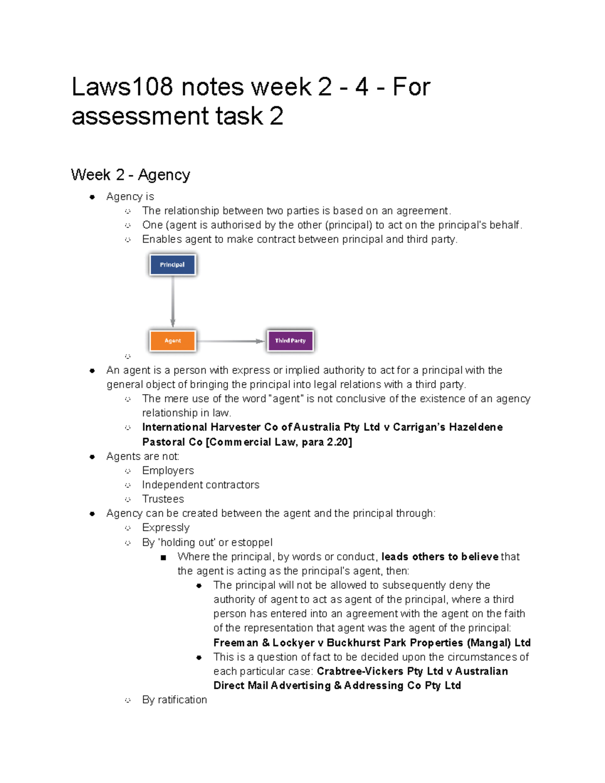 Laws108 notes week 2 - 4 - For assessment task 2 - Laws108 notes week 2 ...