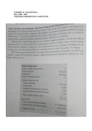 SC CASE Studyassignment - MANAOG, NORLENE D. BSA_3206 – BEF STANDARD ...