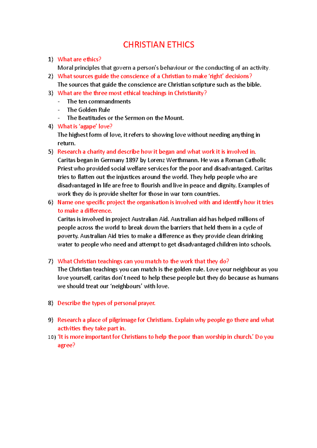 Christian Ethics - CHRISTIAN ETHICS What are ethics? Moral principles ...