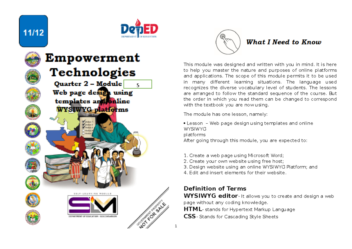 Module 5 - this is for grade 12 - This module was designed and written ...