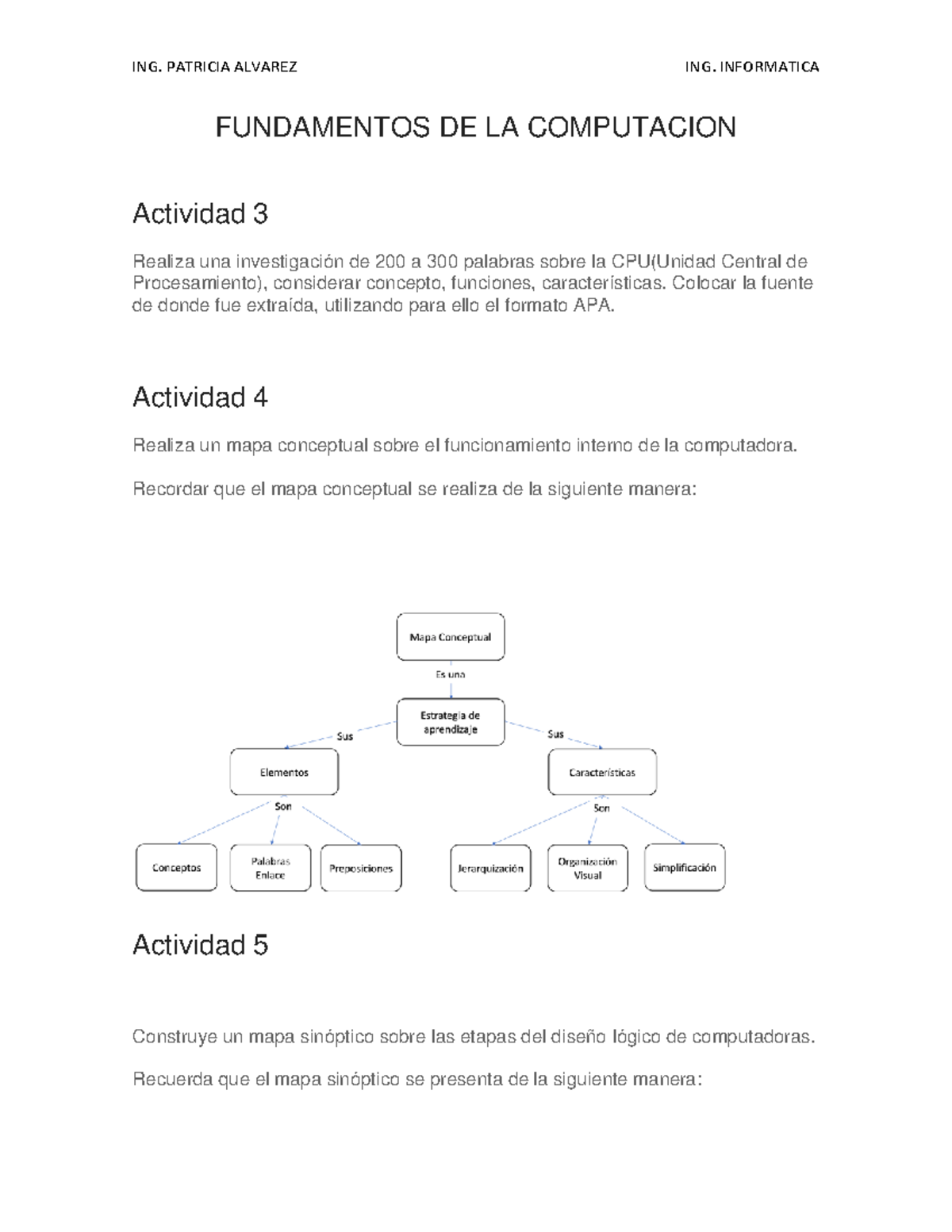 Fundamentos DE LA Computacion - ING. PATRICIA ALVAREZ ING. INFORMATICA FUNDAMENTOS DE LA ...