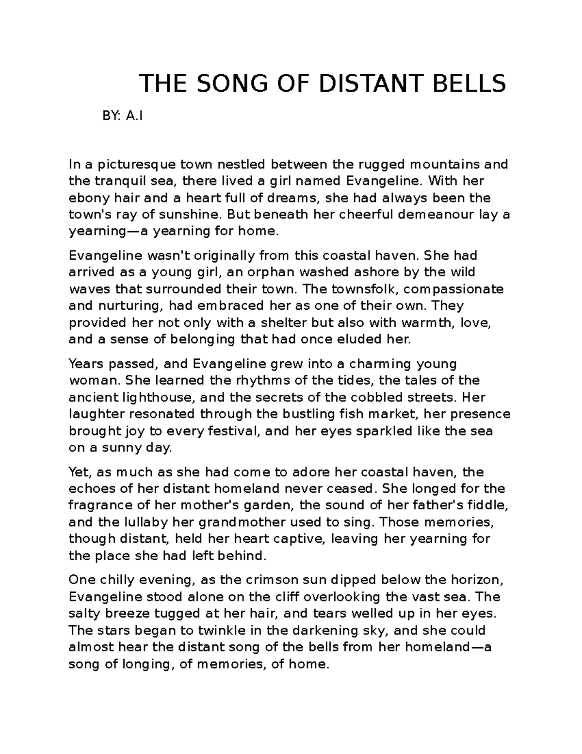 THE SONG OF Distant Bells - THE SONG OF DISTANT BELLS BY: A In a ...