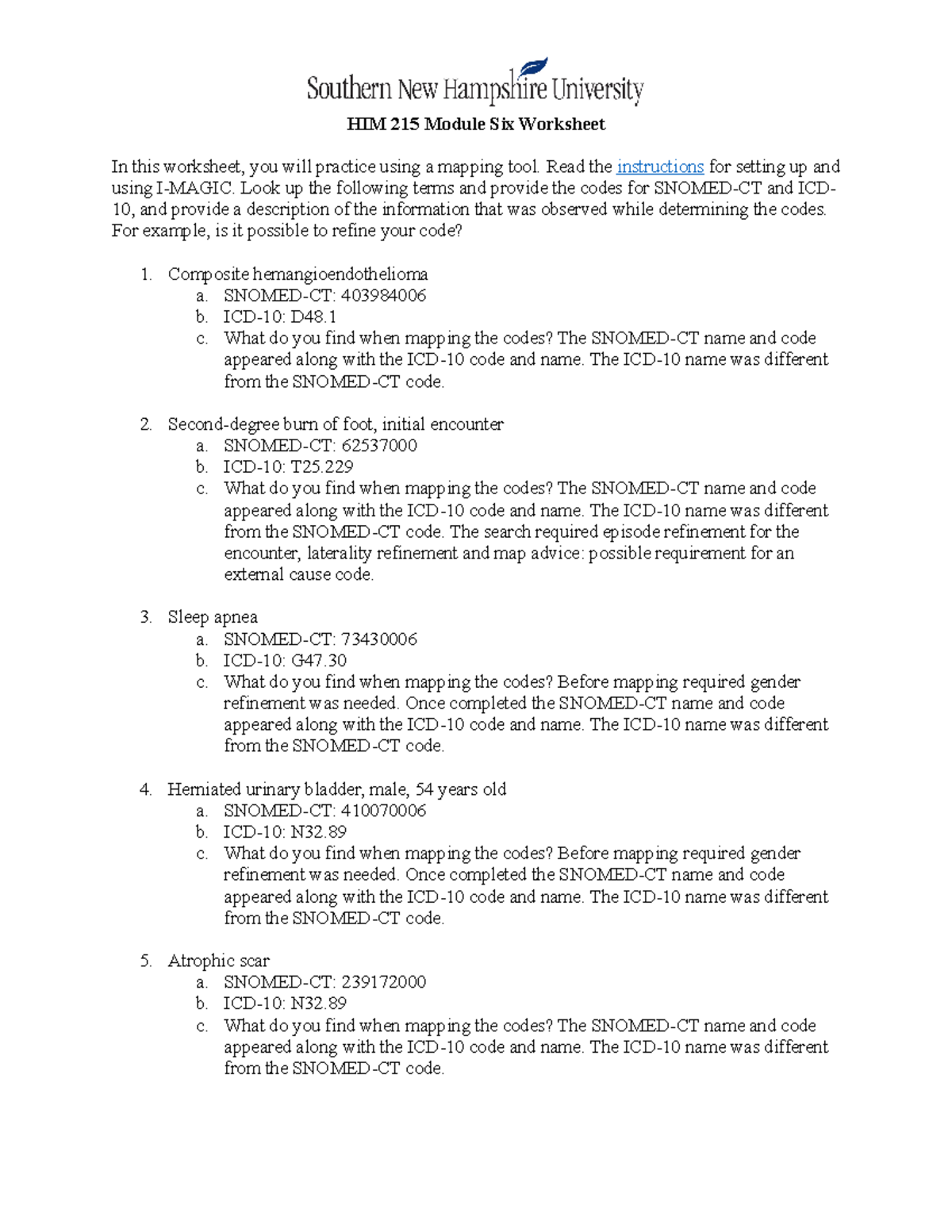 Him215 module six worksheet - HIM 215 Module Six Worksheet In this ...
