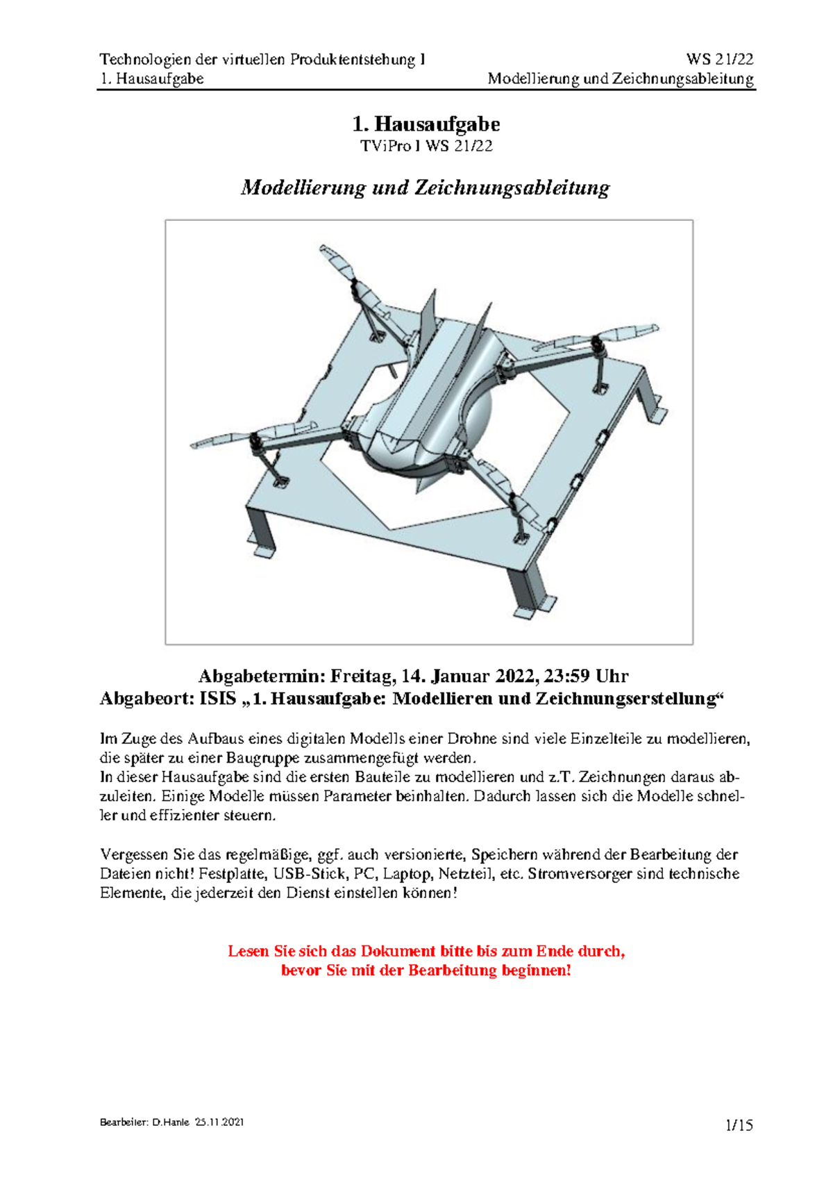 TVi Pro 1 WS2122 HA1 Modelling and Drafting - Hausaufgabe Modellierung ...