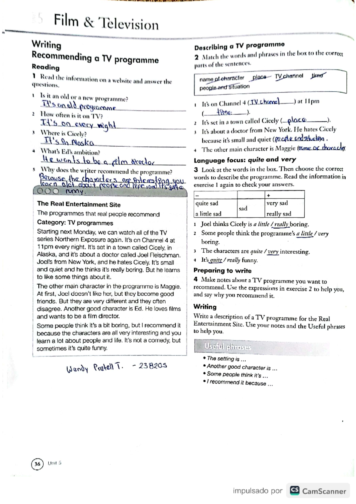 5 UNIT - Unidad 5 resuelta - Inglés - Studocu