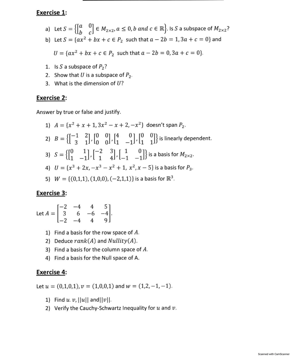 Revision 3 - Linear Algebra - Studocu