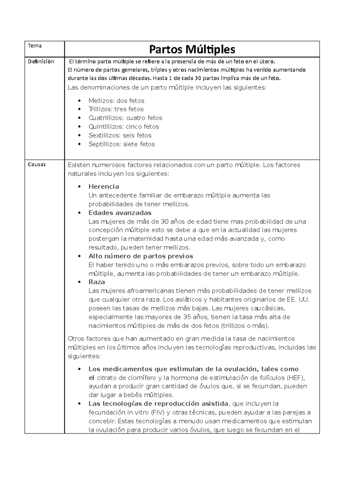 Parto multiple - Tema Partos Múltiples Definición El término parto ...