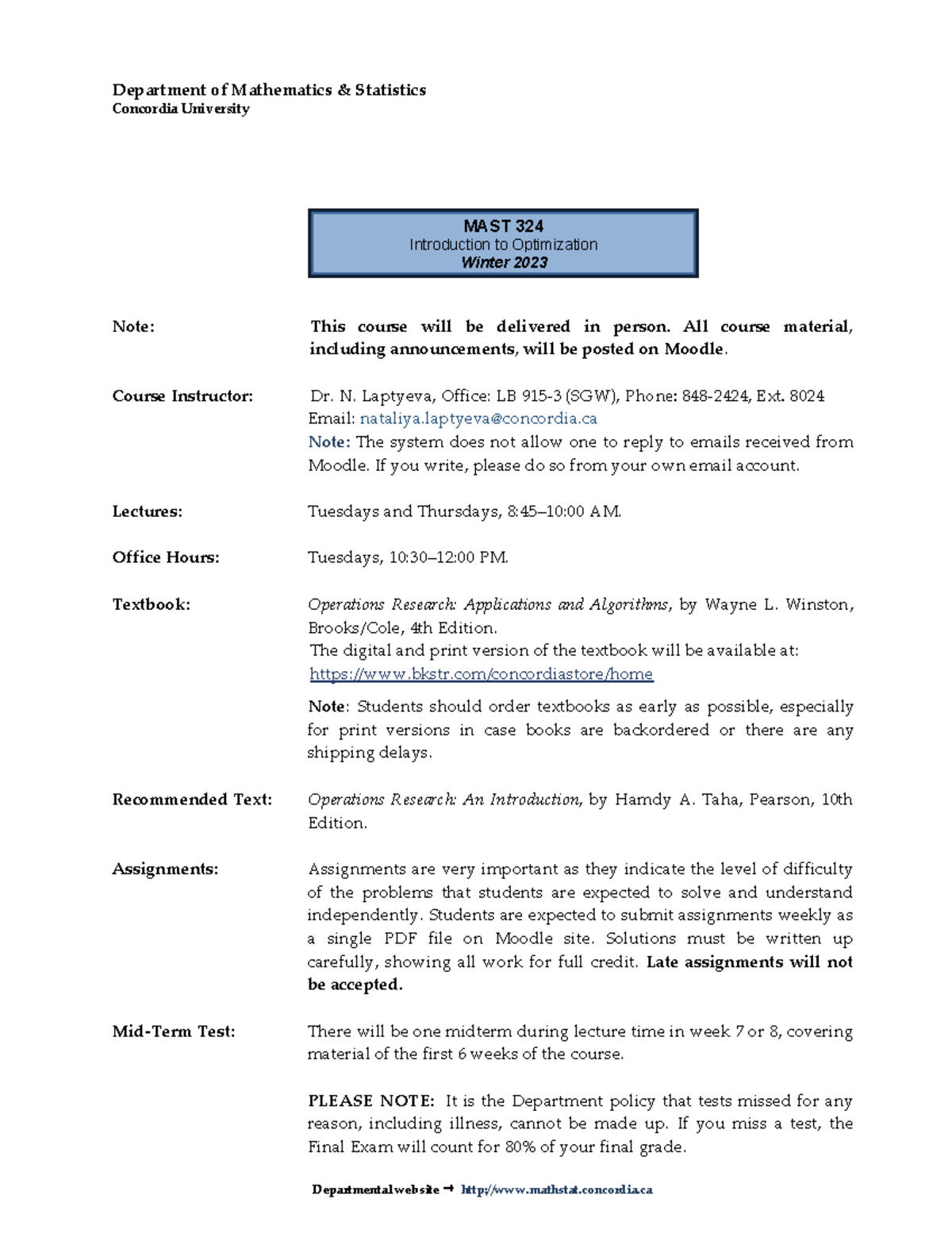 MAST324 4 23 - direction of unboundedness, standard for LP ...