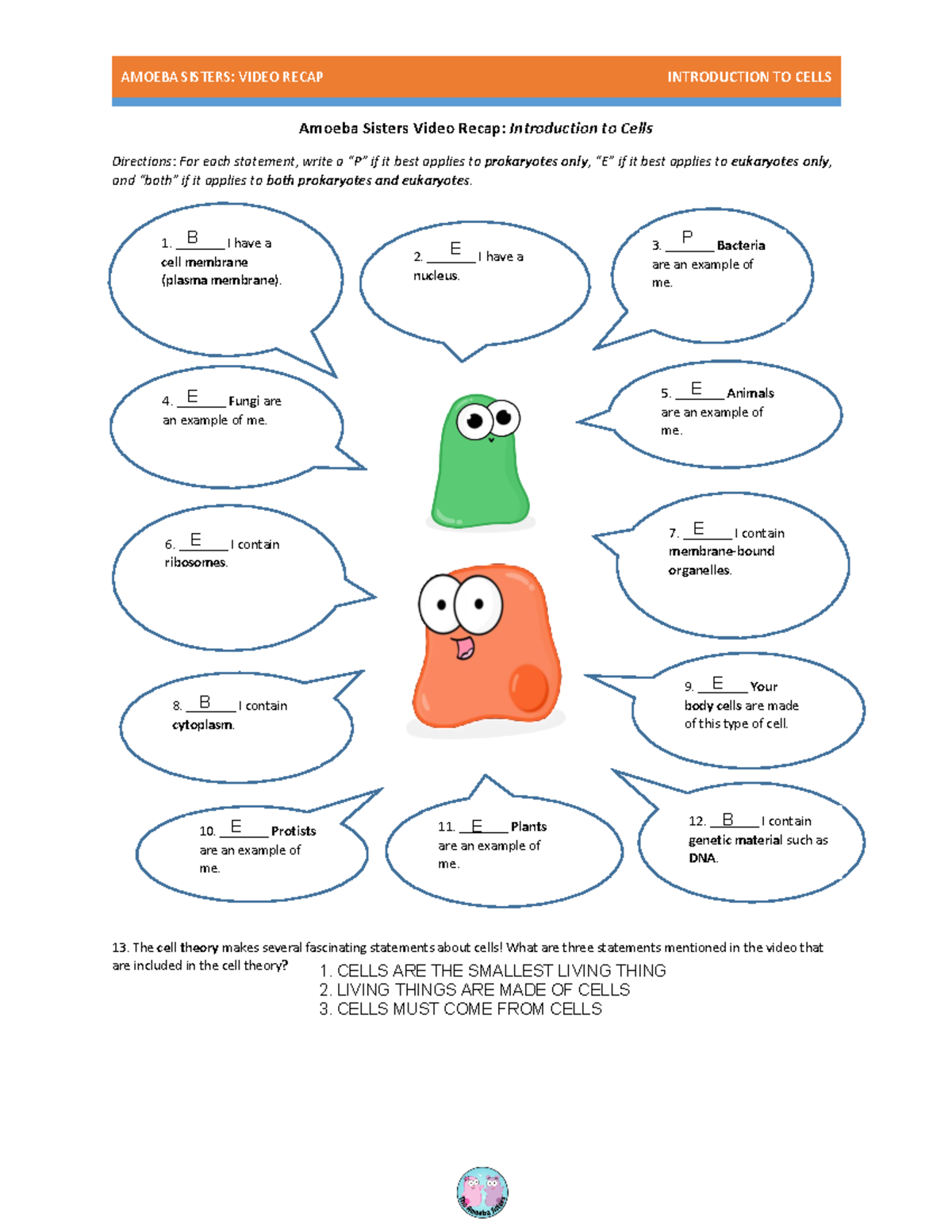 Ms. Choudarys WORK KEY - work on paying attention - AMOEBA SISTERS ...