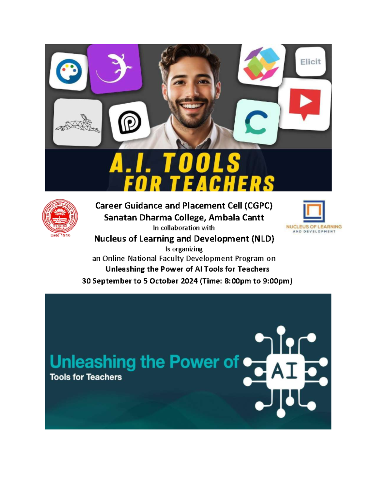 FDP AI Tools for Teachers Sept'24 - Career Guidance and Placement Cell ...