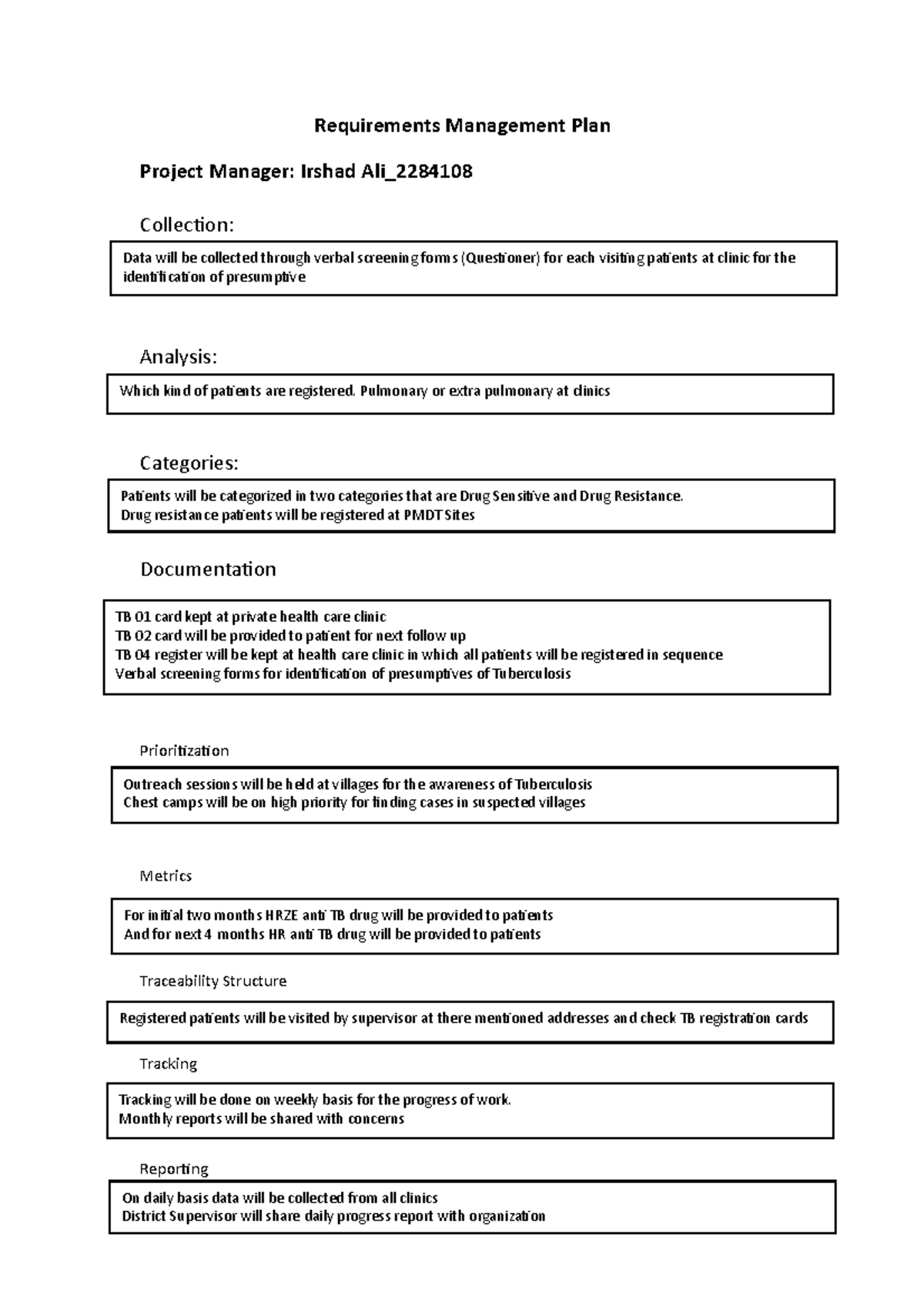 Requirements Management Plan - Requirements Management Plan Project ...