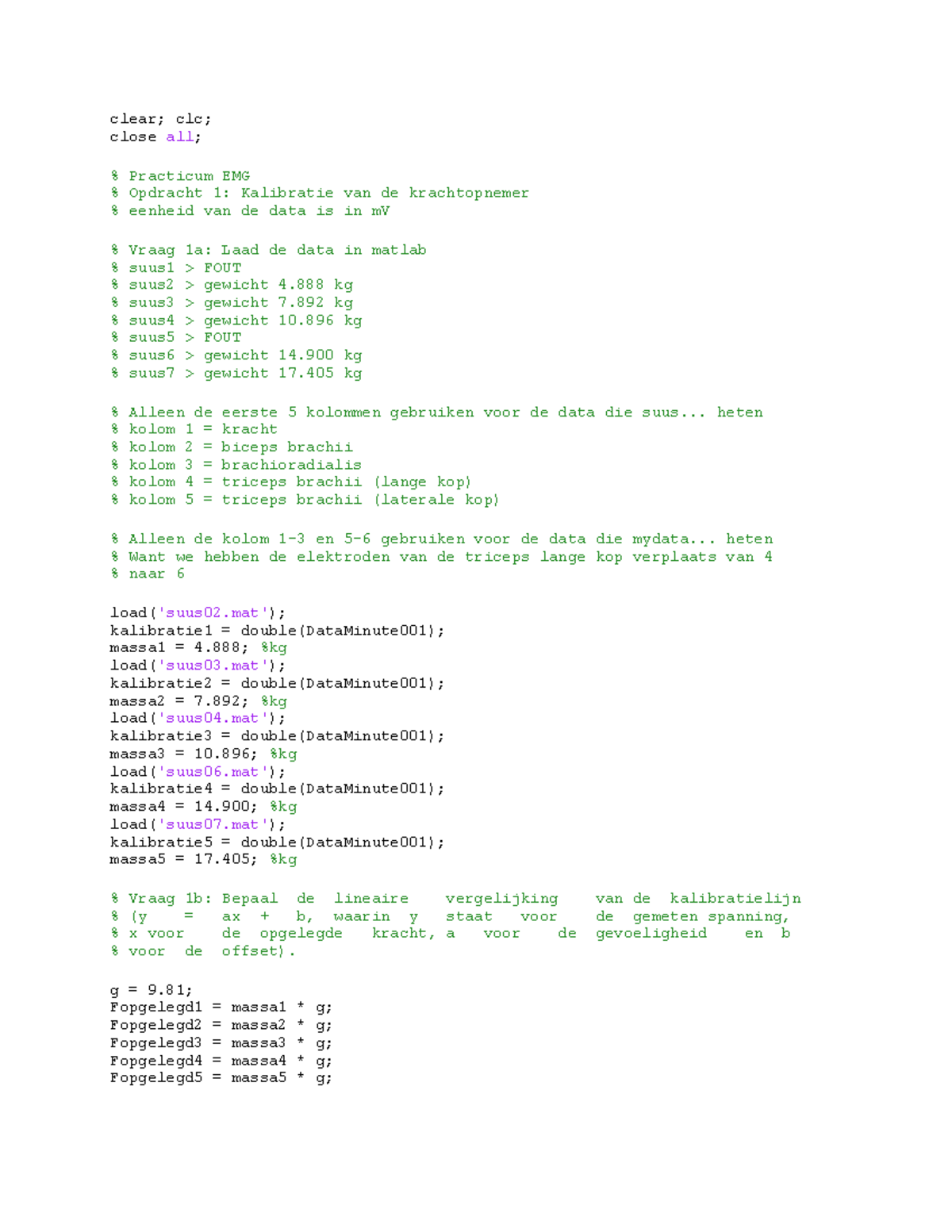 EMG af - uitwerking matlab - Warning: TT: undefined function: 32 clear; clc; close all ...