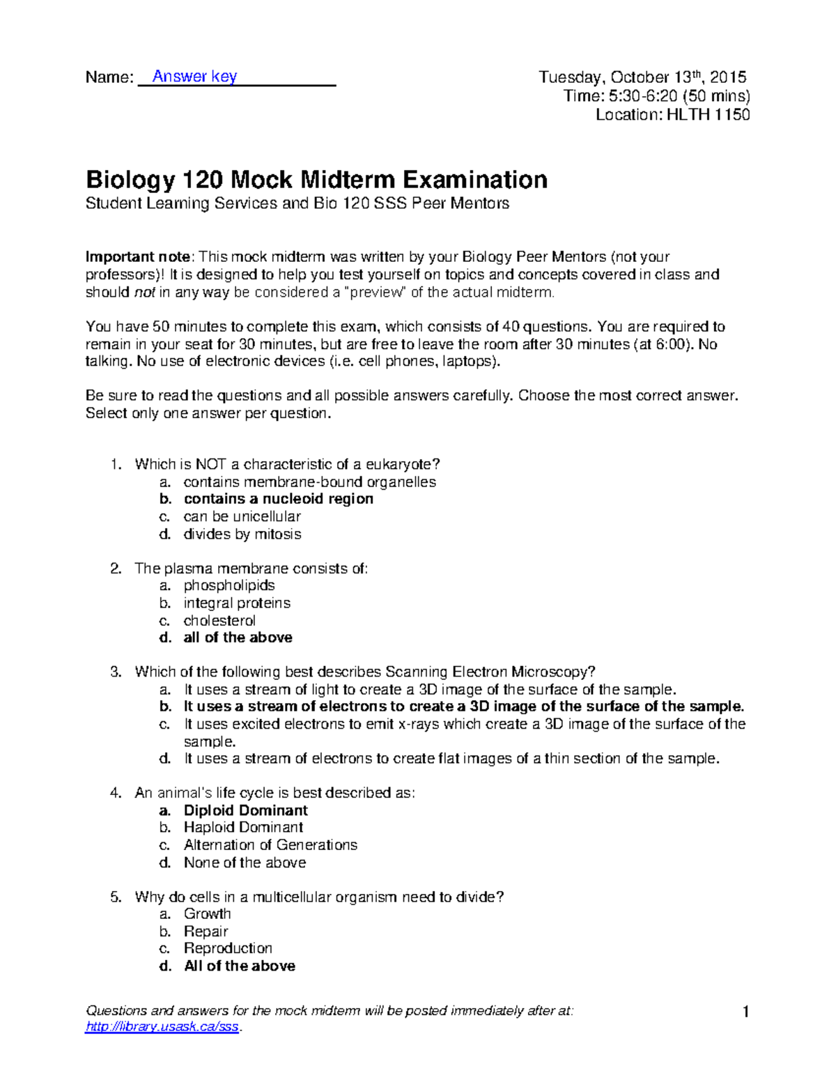 Biology-120-mock-midterm-examination compress - Questions and answers ...
