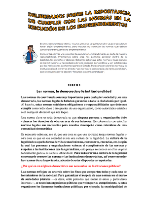 Actividades-Deliberamos sobre la importancia de cumplir con las normas ...