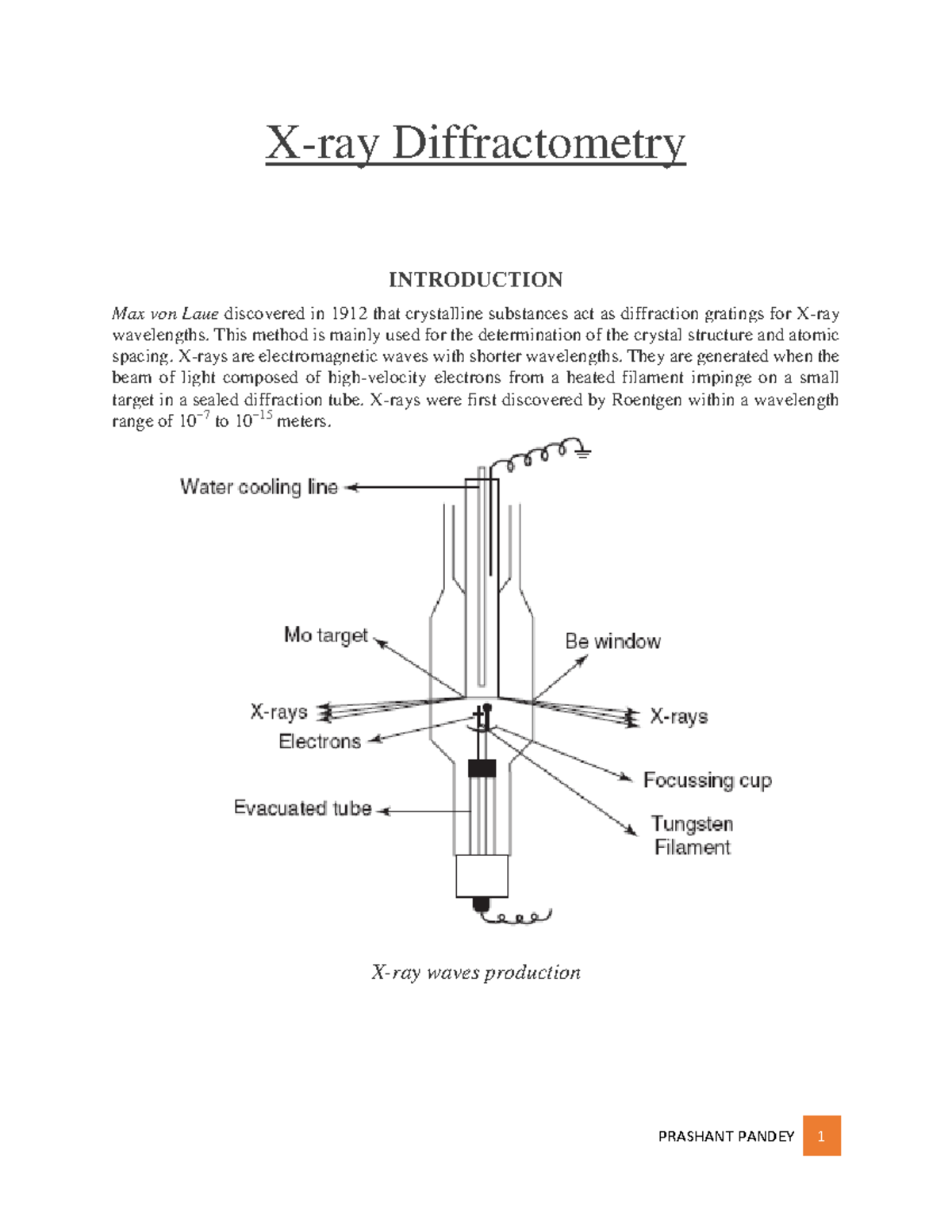 X-ray Diffraction - good - X-ray Diffractometry INTRODUCTION Max von ...
