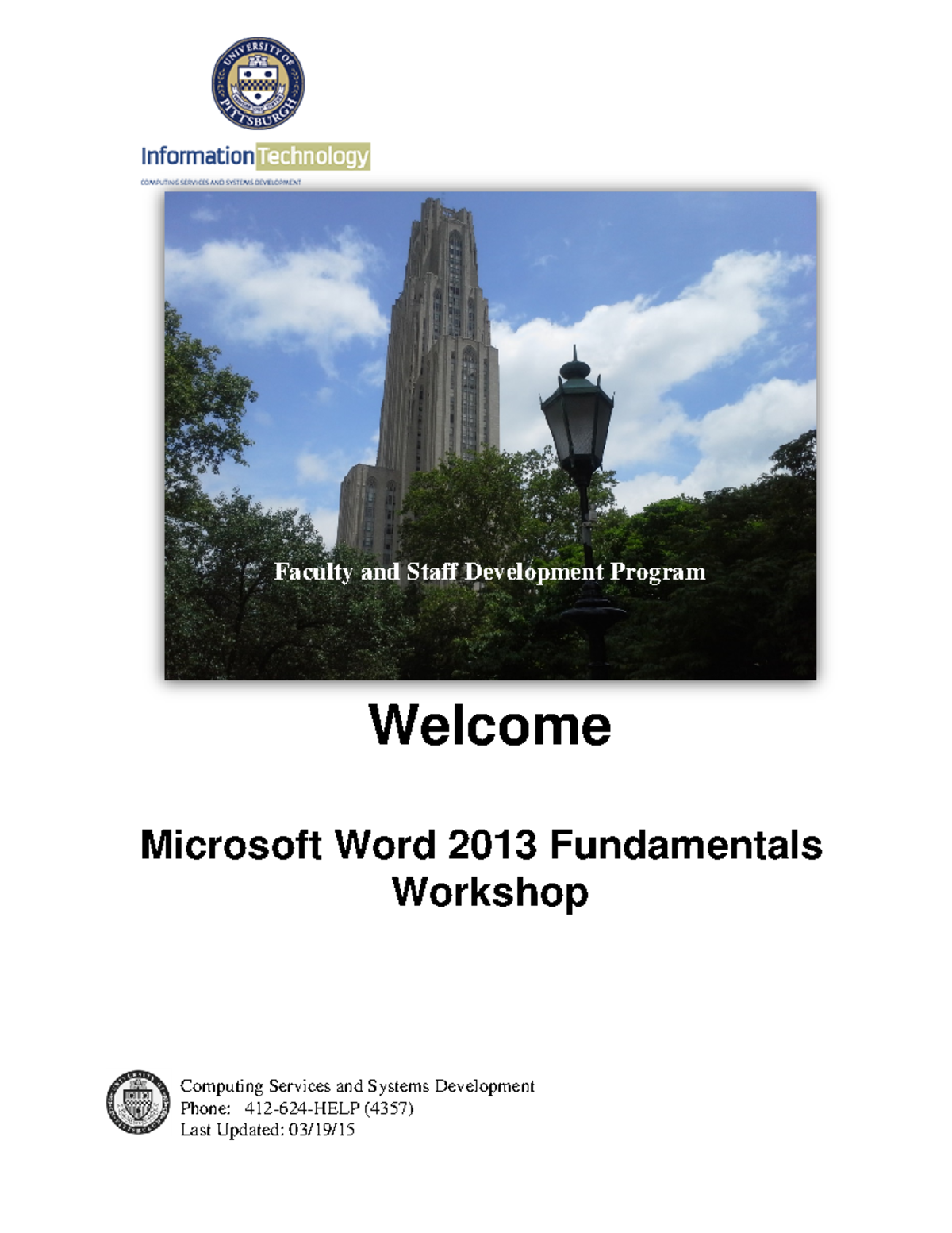 Microsoft Word 2013 Fundamentals Manual - Computing Services and ...